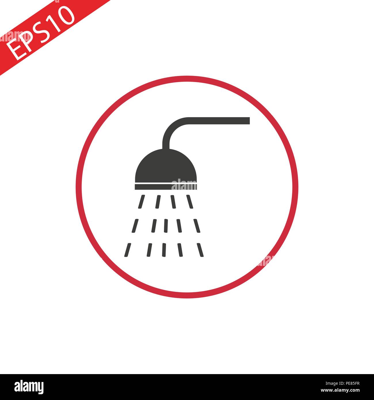 Shower icon Vector. Flat vector illustration in black on white ...