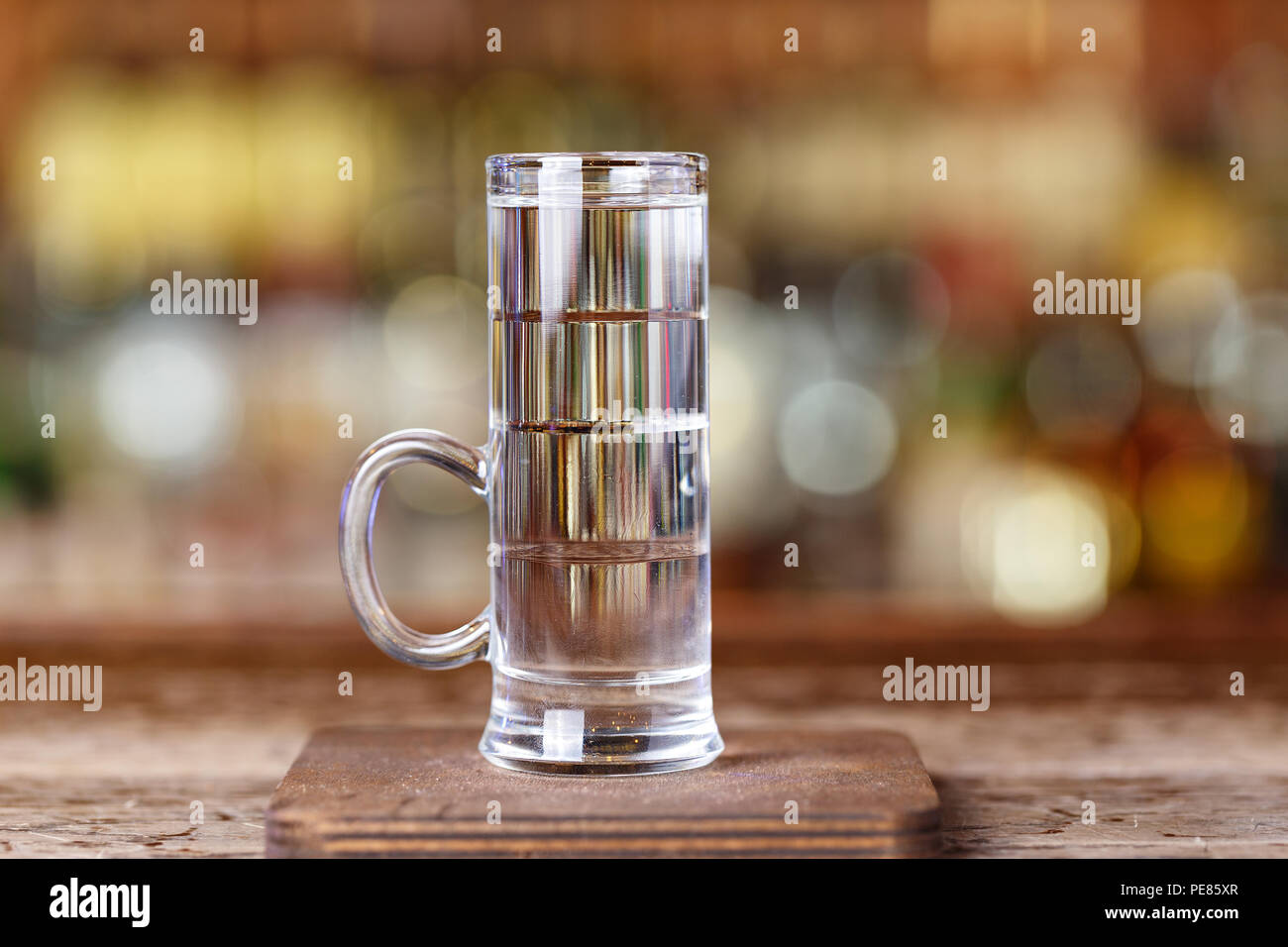 Multilayer transparent cocktail Audi with sambuca, coconut and citrus ...