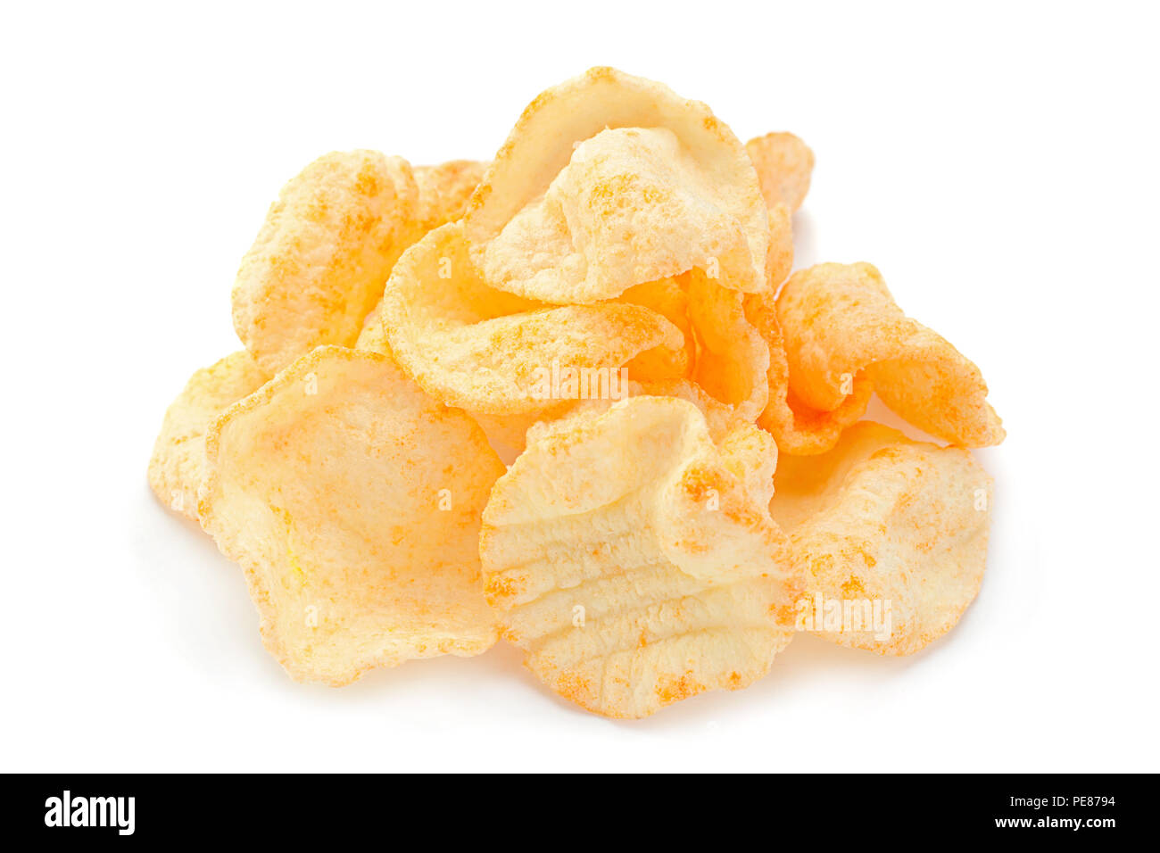 Pelleted salted potatoes snack isolated on white background Stock Photo ...