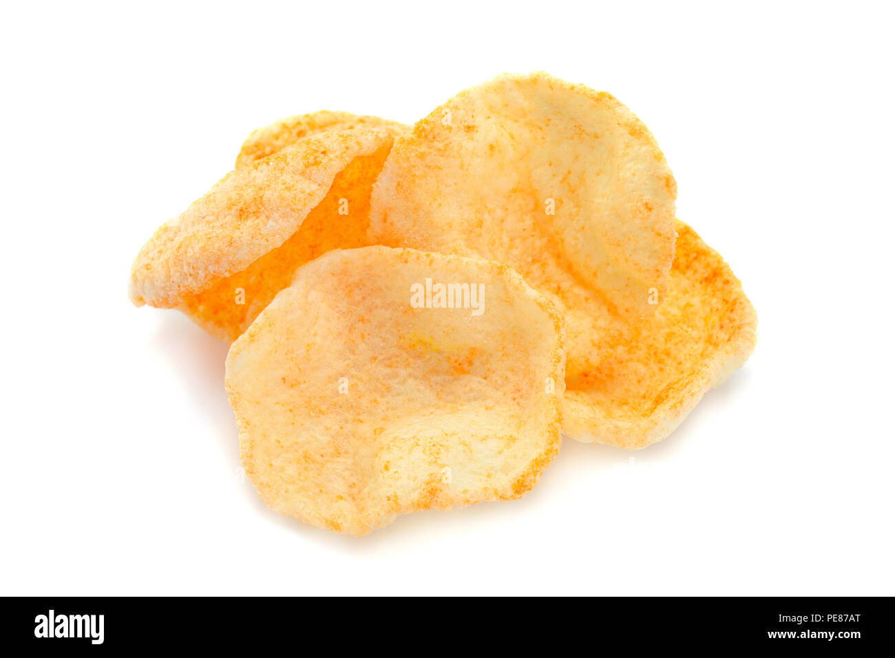 Pelleted salted potatoes snack isolated on white background Stock Photo ...
