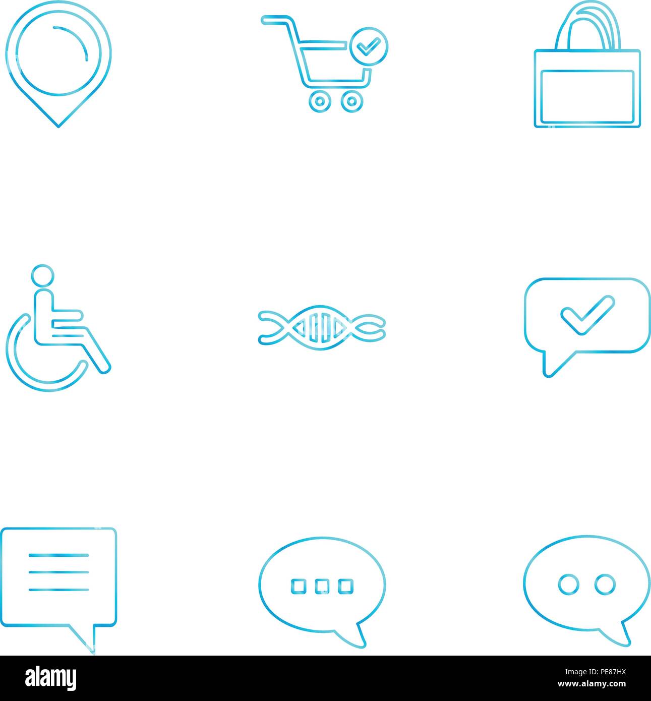 icon, vector, design, flat, collection, style, creative, icons ...