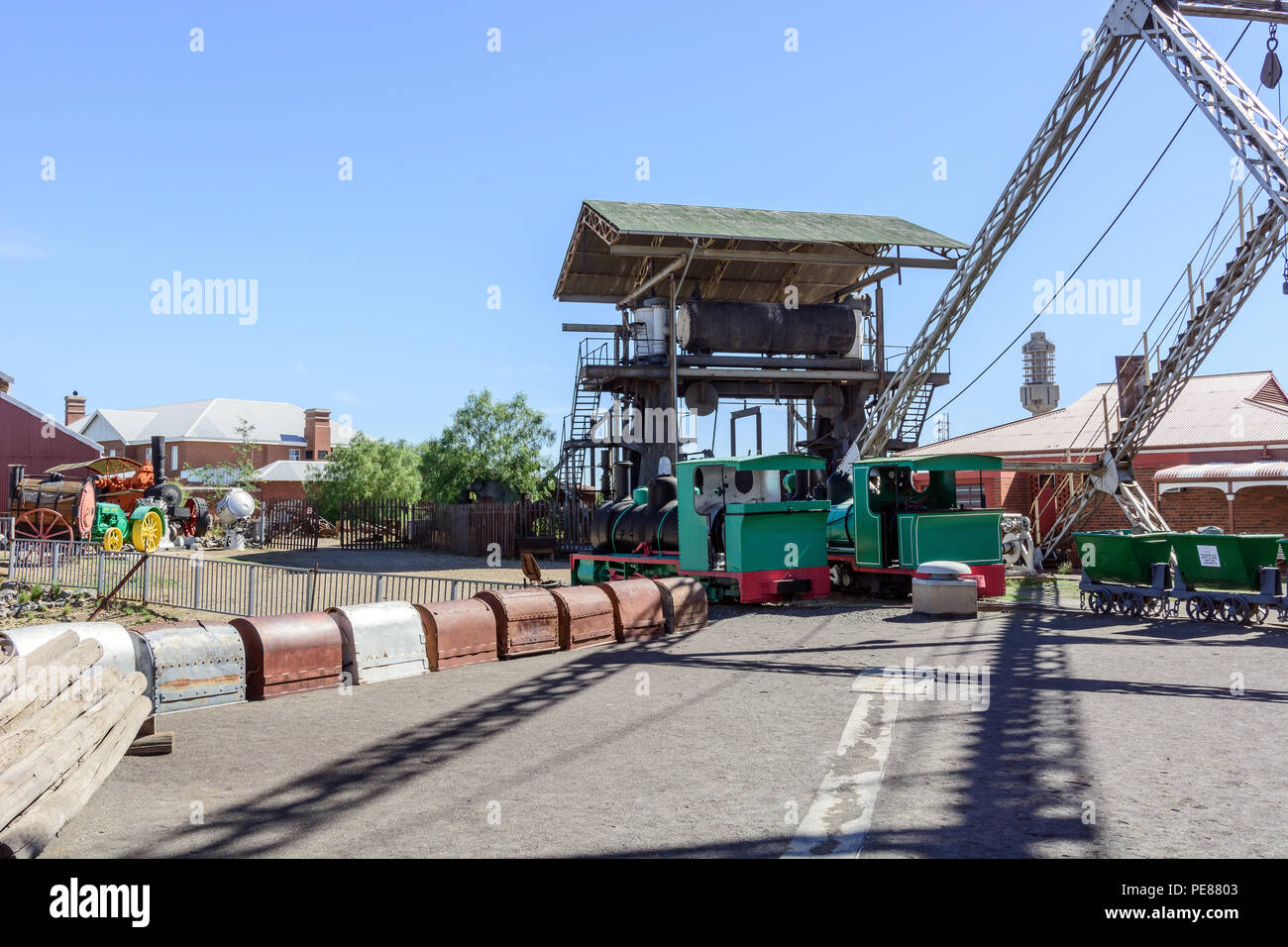 Vintage steam hoist engine at Kimberley Big Hole diamond mine Stock ...