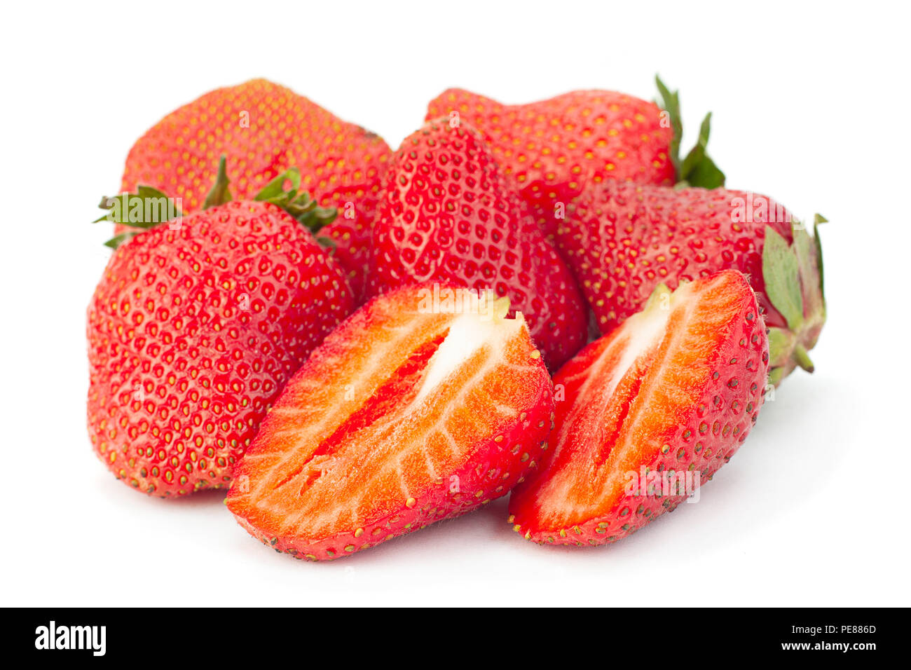 Strawberry fruit closeup isolated on white background Stock Photo - Alamy