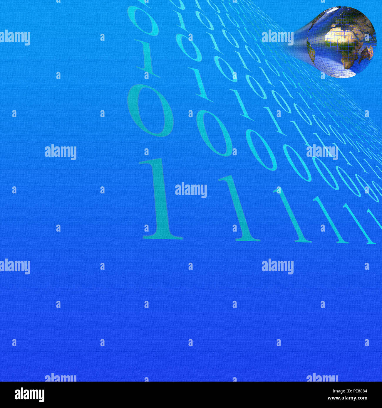 Planet Earth and binary code background Stock Photo - Alamy