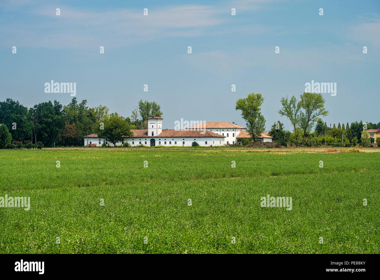 Rural landscape at summer near Busseto, Parma, Emilia Romagna, Italy ...