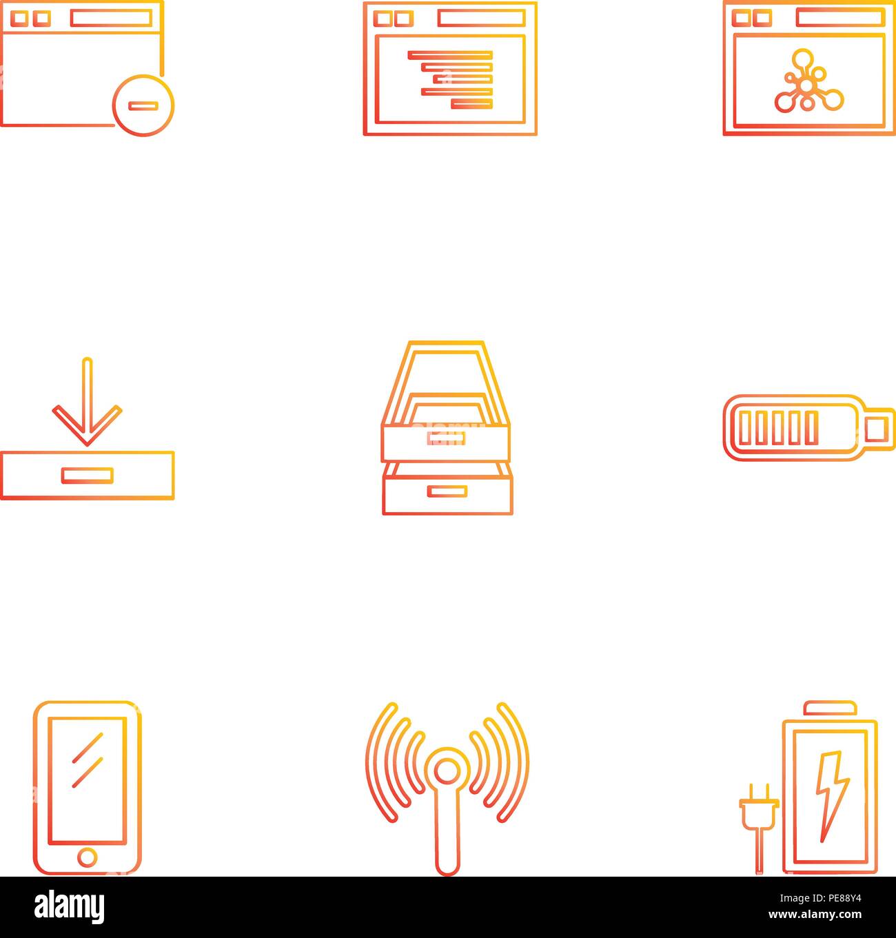 battery , wifi , network , infrared , signals , web , user interface ...
