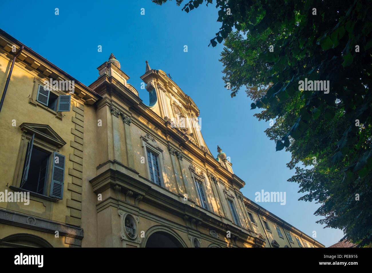 Piacenza, Emilia Romagna, Italy: facade of historic palace in via ...