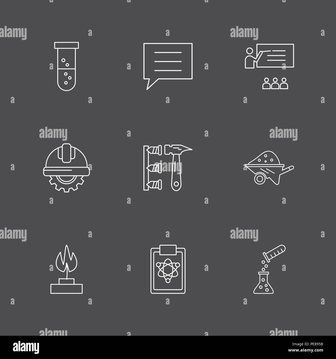 testtube , message , class , labour , hammer, flame , fire , chemical ...