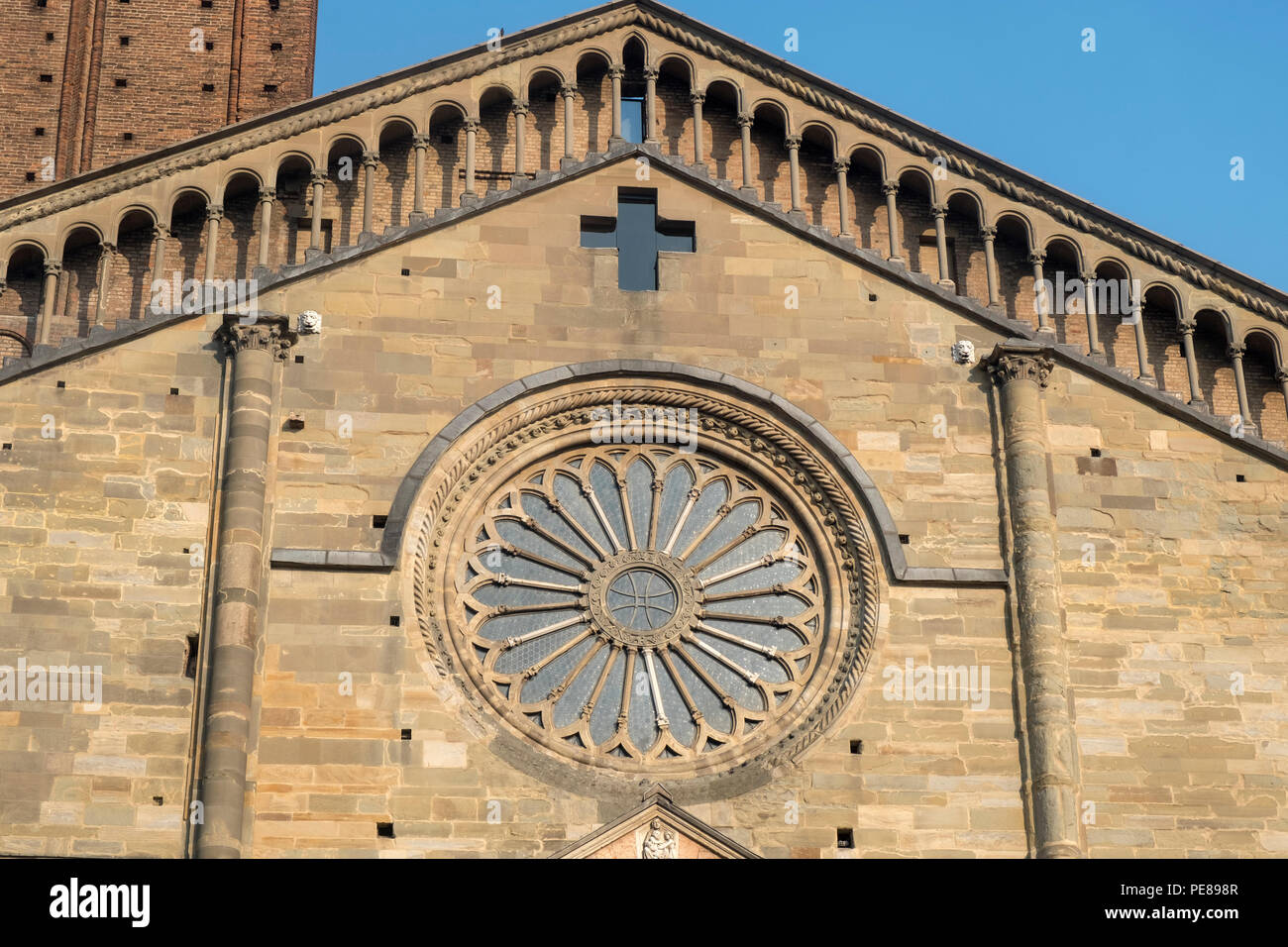 Piacenza, Emilia Romagna, Italy: facade of the historic cathedral, or ...