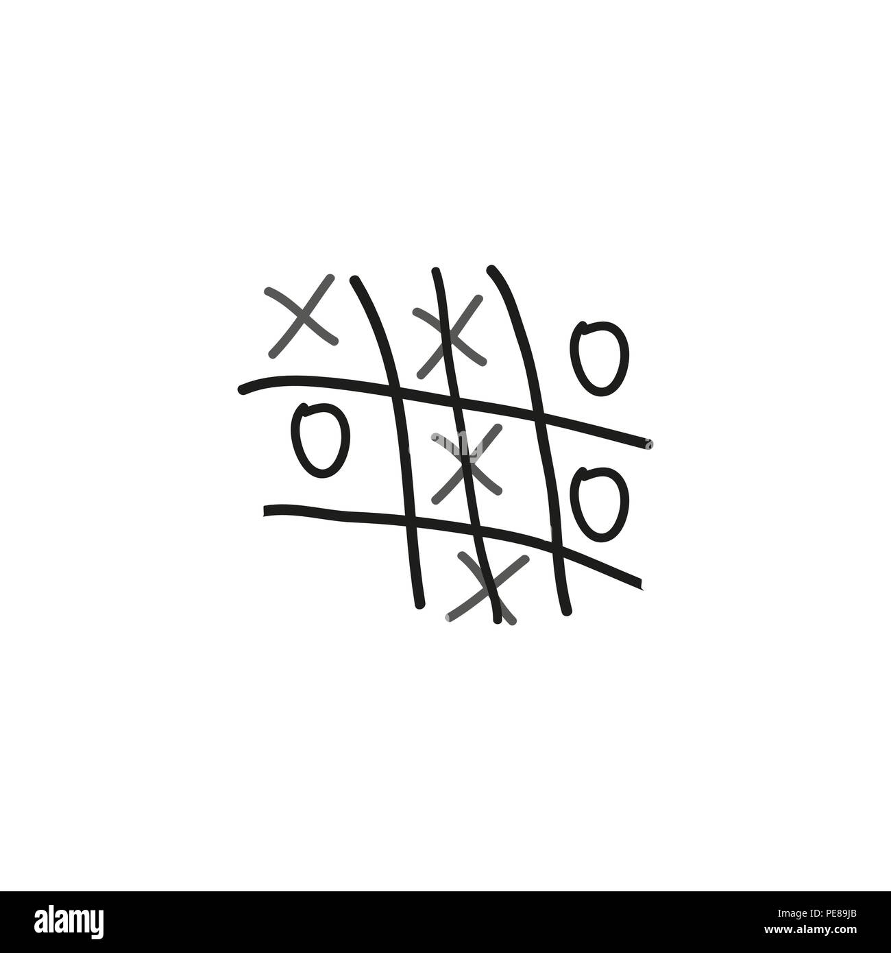 Hand drawn XO vector scribble icon symbol illustration black lines.eps ...