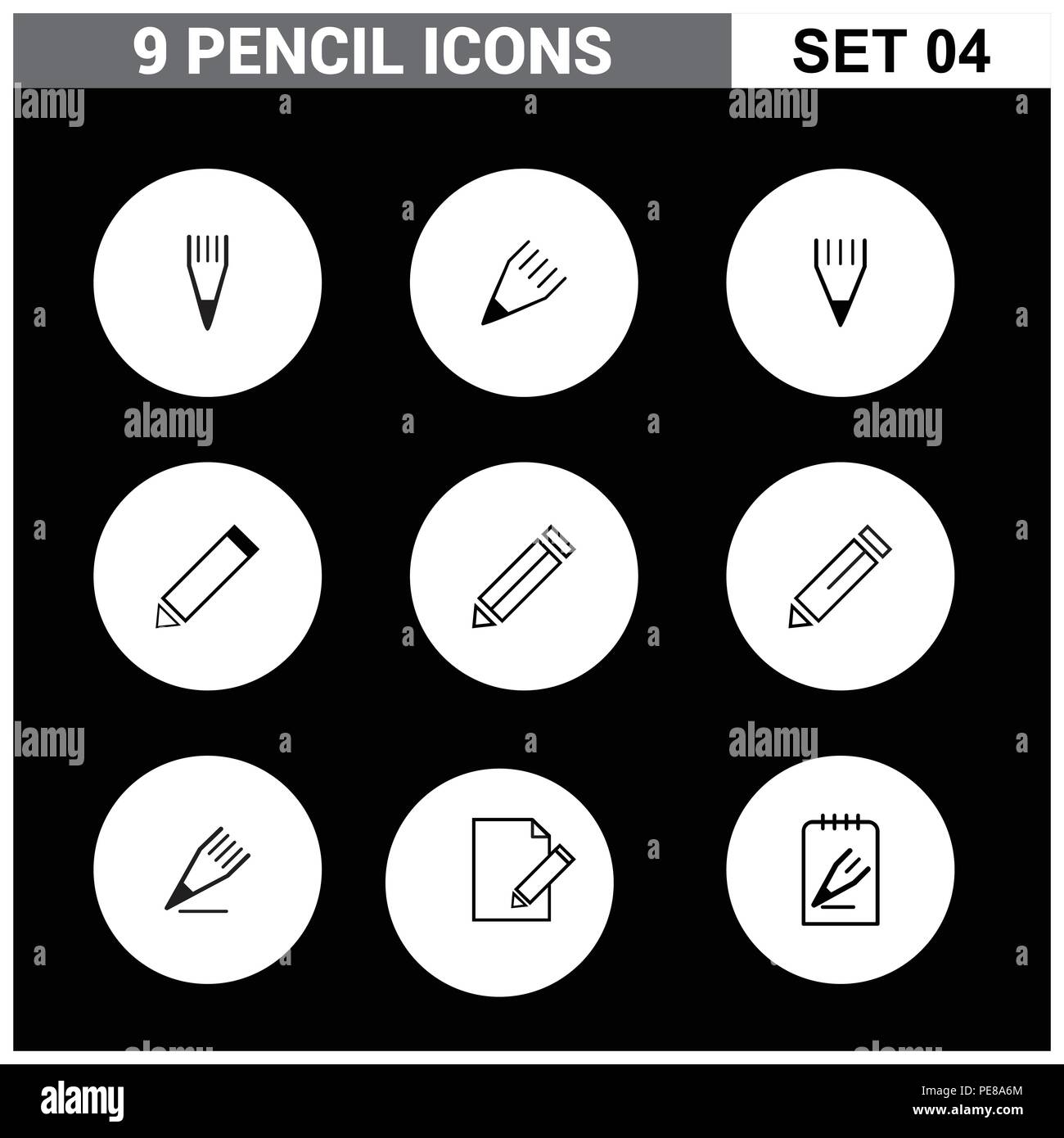 Pencil icons set vector Stock Vector Image & Art - Alamy