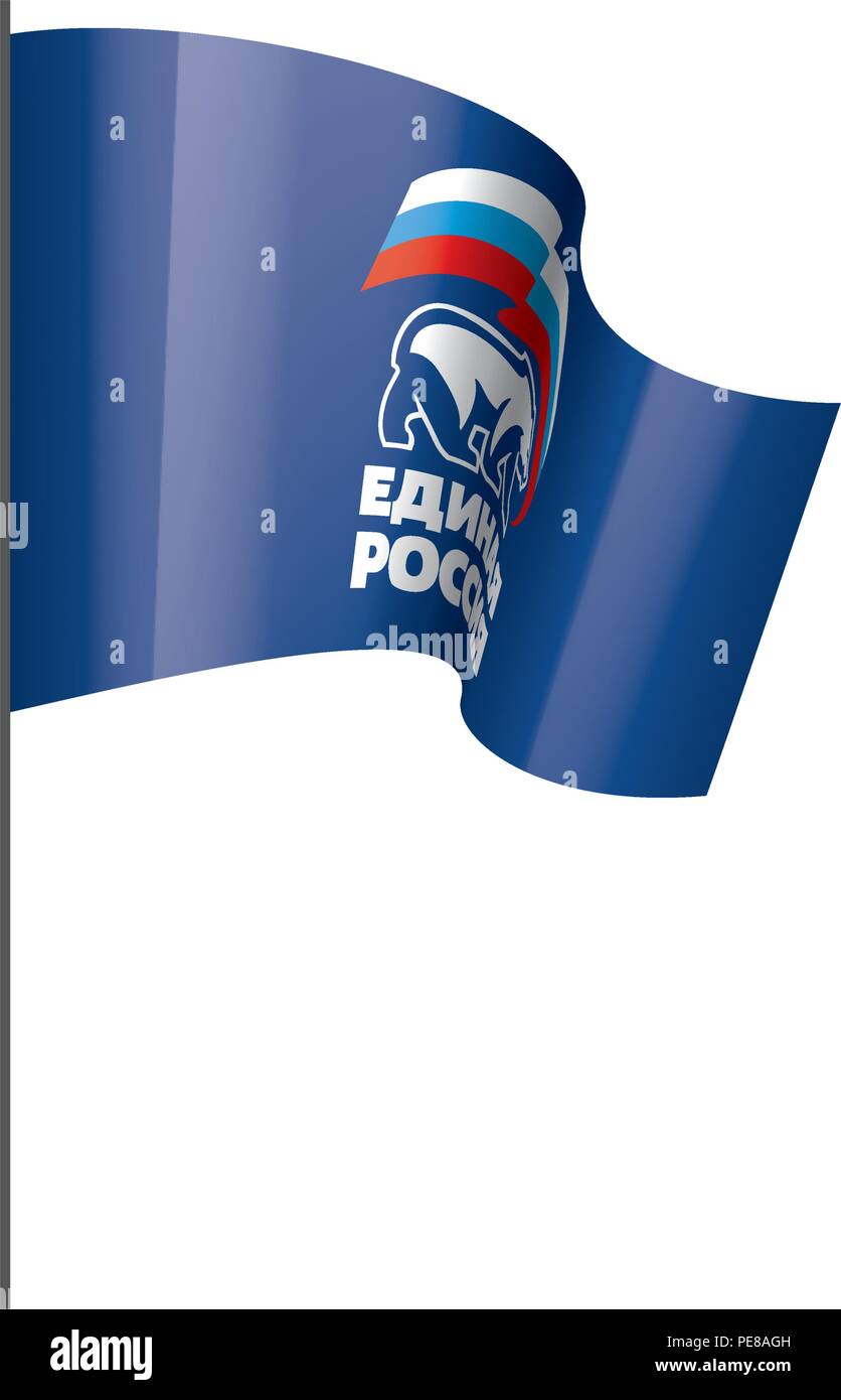 Flag with the inscription United Russia. Vector illustration on white ...