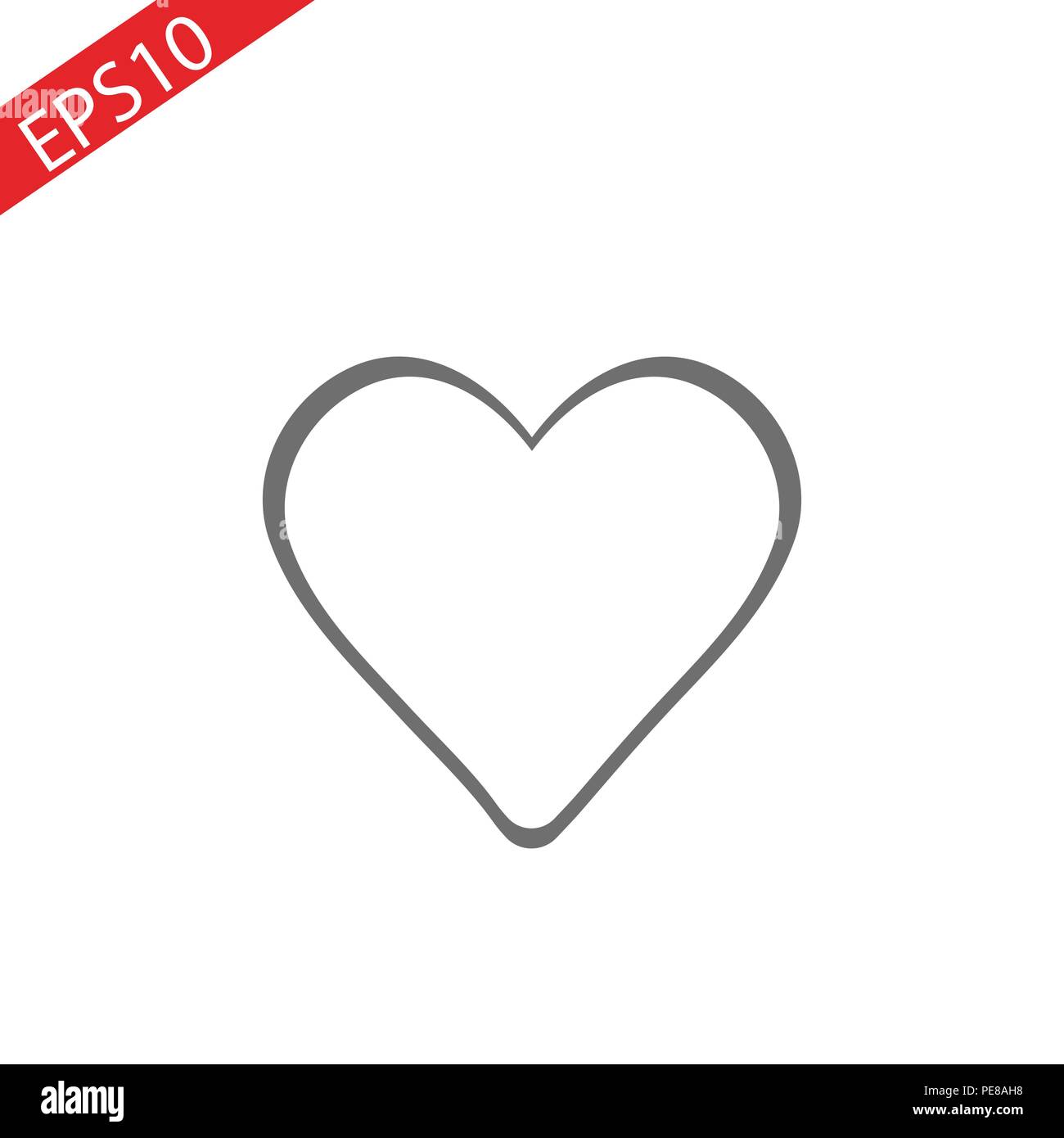 Heart icon vector illustration. Linear symbol with thin outline. The ...