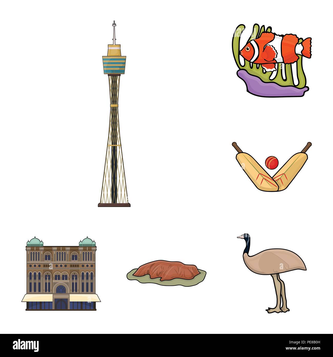 Country Australia cartoon icons in set collection for design.Travel and ...