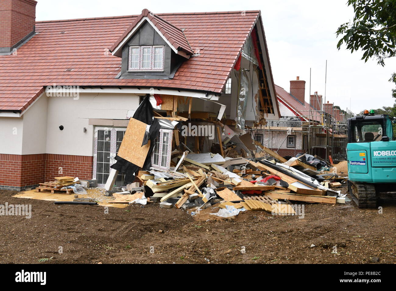 Damaged properties in a row of newly-built retirement homes in Ermine ...