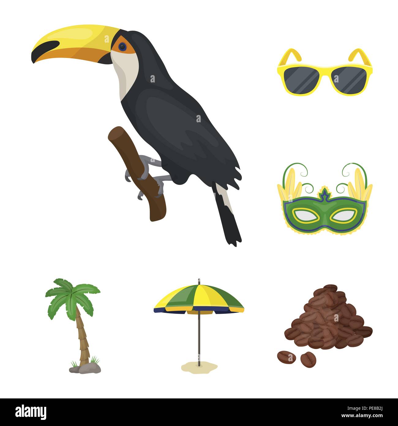 Country Brazil cartoon icons in set collection for design. Travel and ...