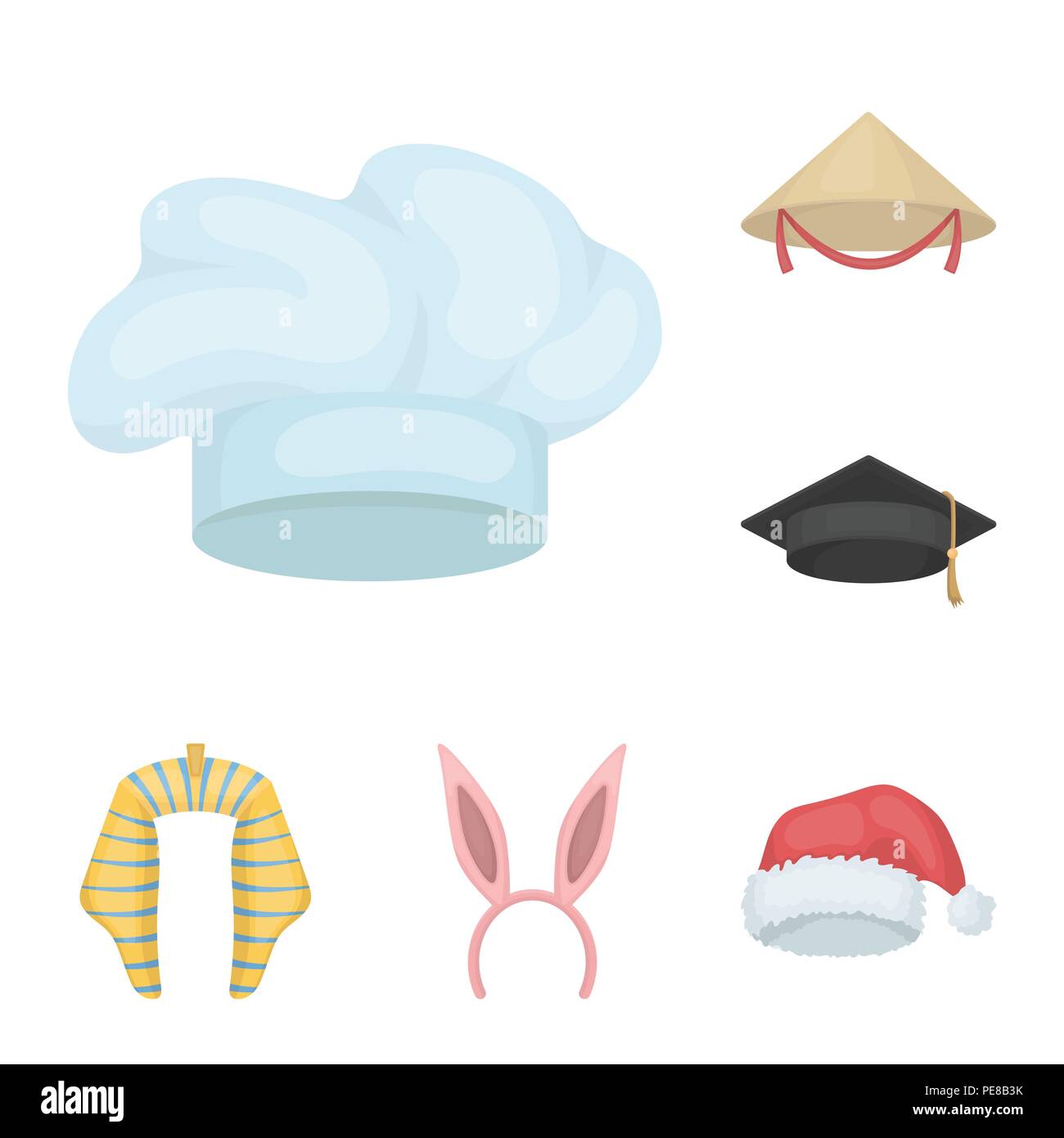 Different kinds of hats cartoon icons in set collection for design ...