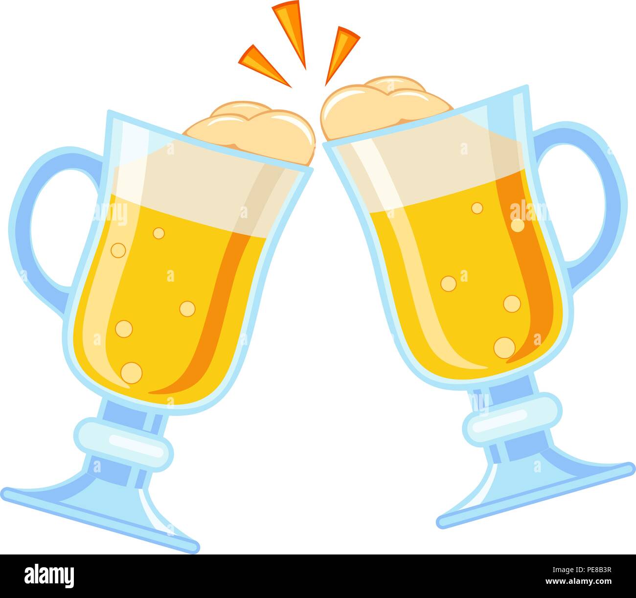 Colorful cartoon two fancy beer glass Stock Vector Image & Art - Alamy