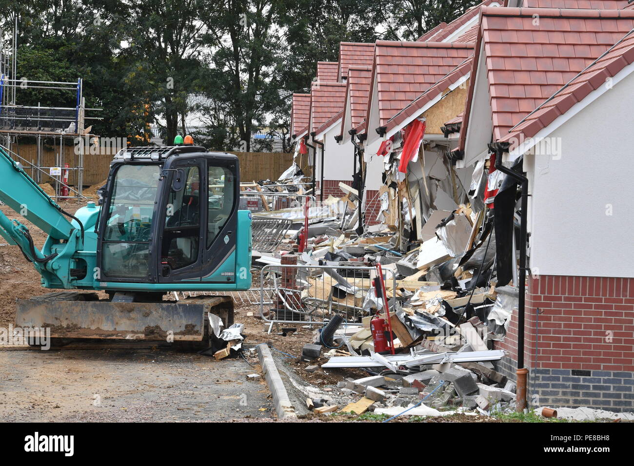 Damaged properties in a row of newly-built retirement homes in Ermine ...