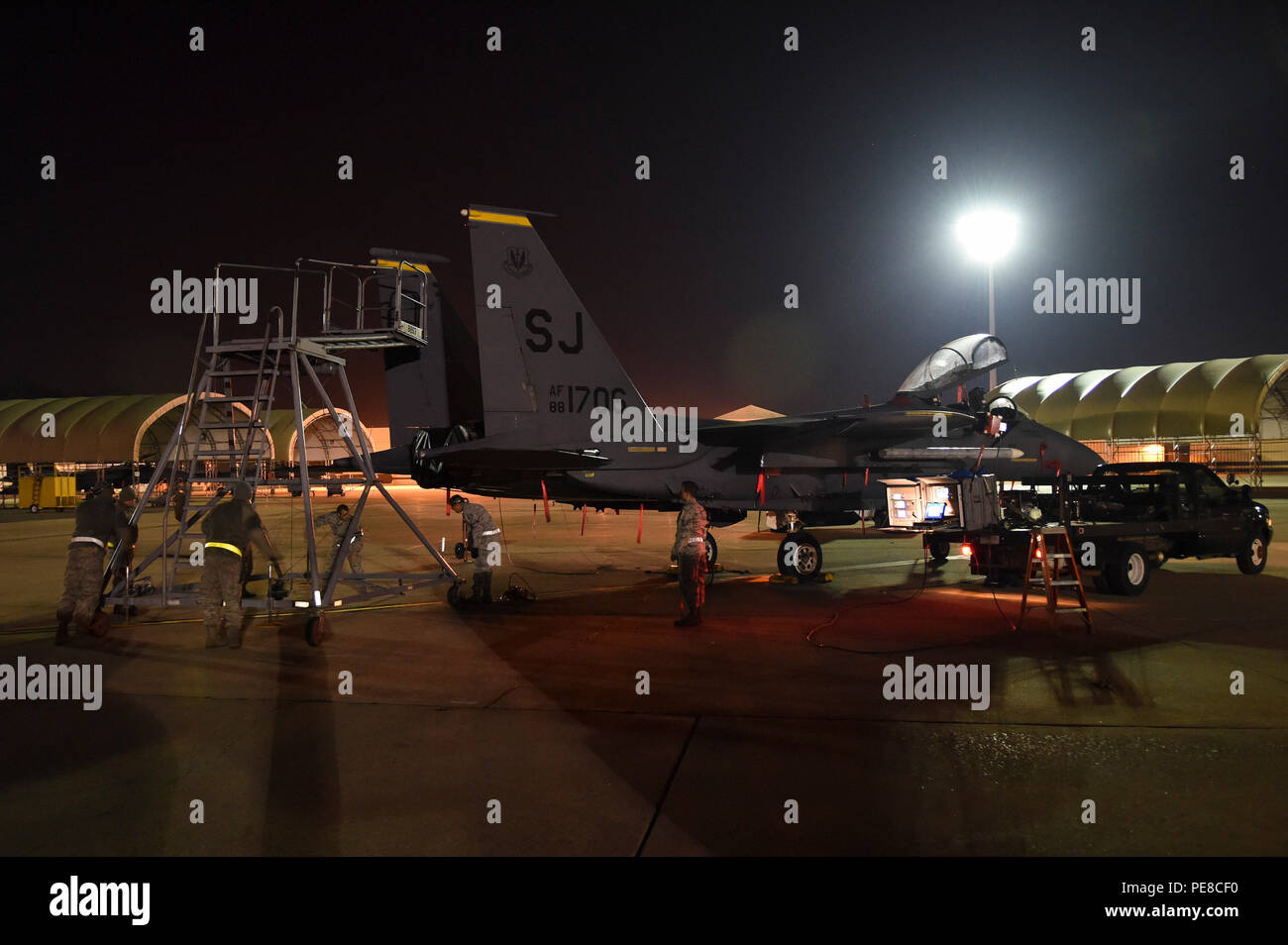 Airmen assigned to the 16th Electronic Warfare Squadron, Eglin Air ...