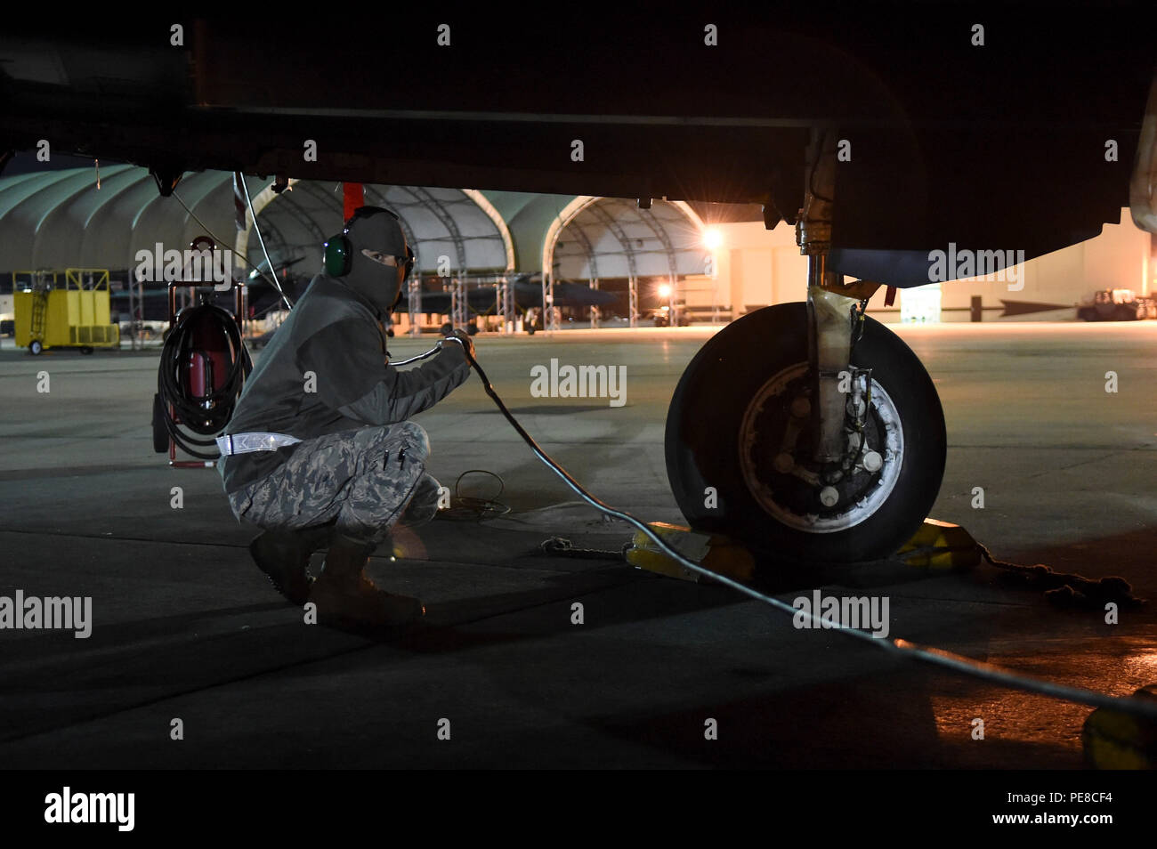 Staff Sgt. Jeremiah Johnson, a Combat Shield team member assigned to ...