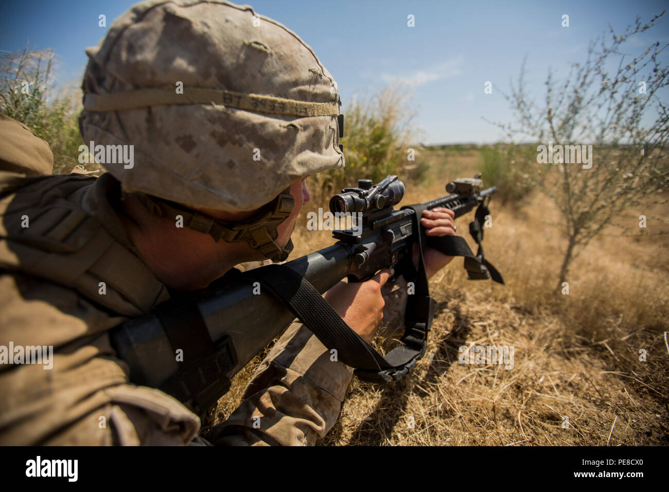 U.S. Marine Corps Lance Cpl. Scott Thiesing, an engineer with Bravo ...