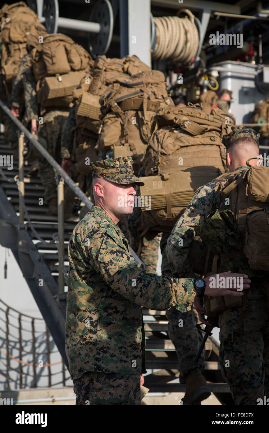 U.S. Marine Corps 1st Sgt. Matthew Holcomb, company first sergeant for ...