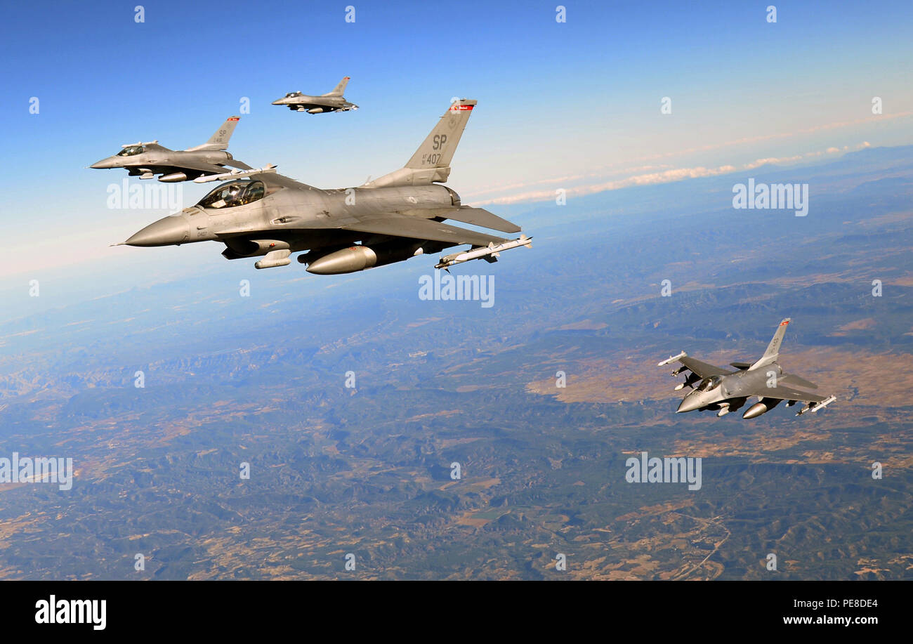 U.S. Air Force F-16 Fighting Falcons from Spangdahlem Air Base, Germany ...