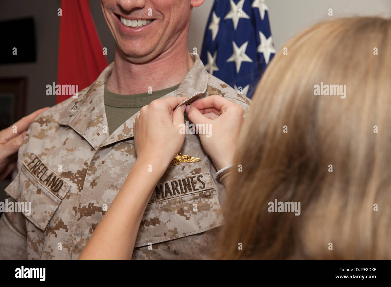 U.S. Marine Corps Lt. Col. Robert A Freeland, commanding officer ...