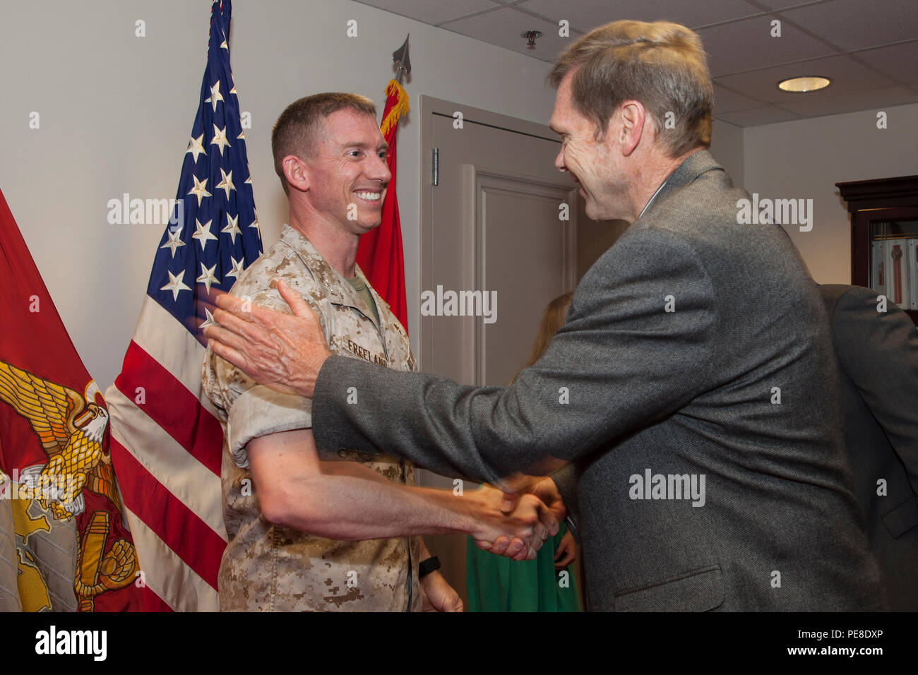 U.S. Marine Corps Col. Robert A. Freeland, commanding officer, Marine ...