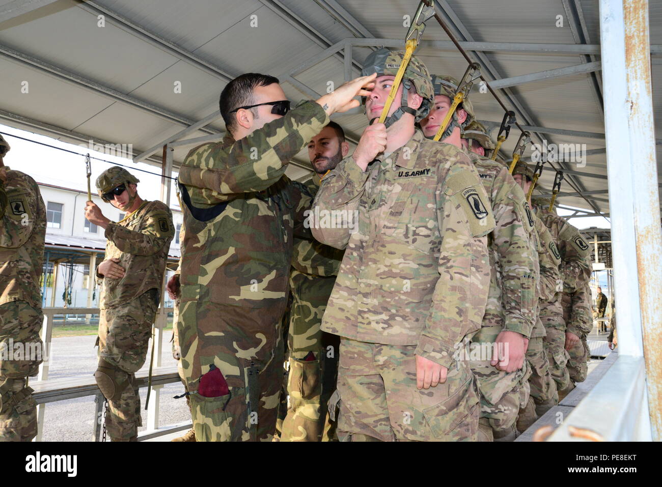 U.S. Army soldiers from B/2-503rd, 173rd Airborne Brigade, are ...