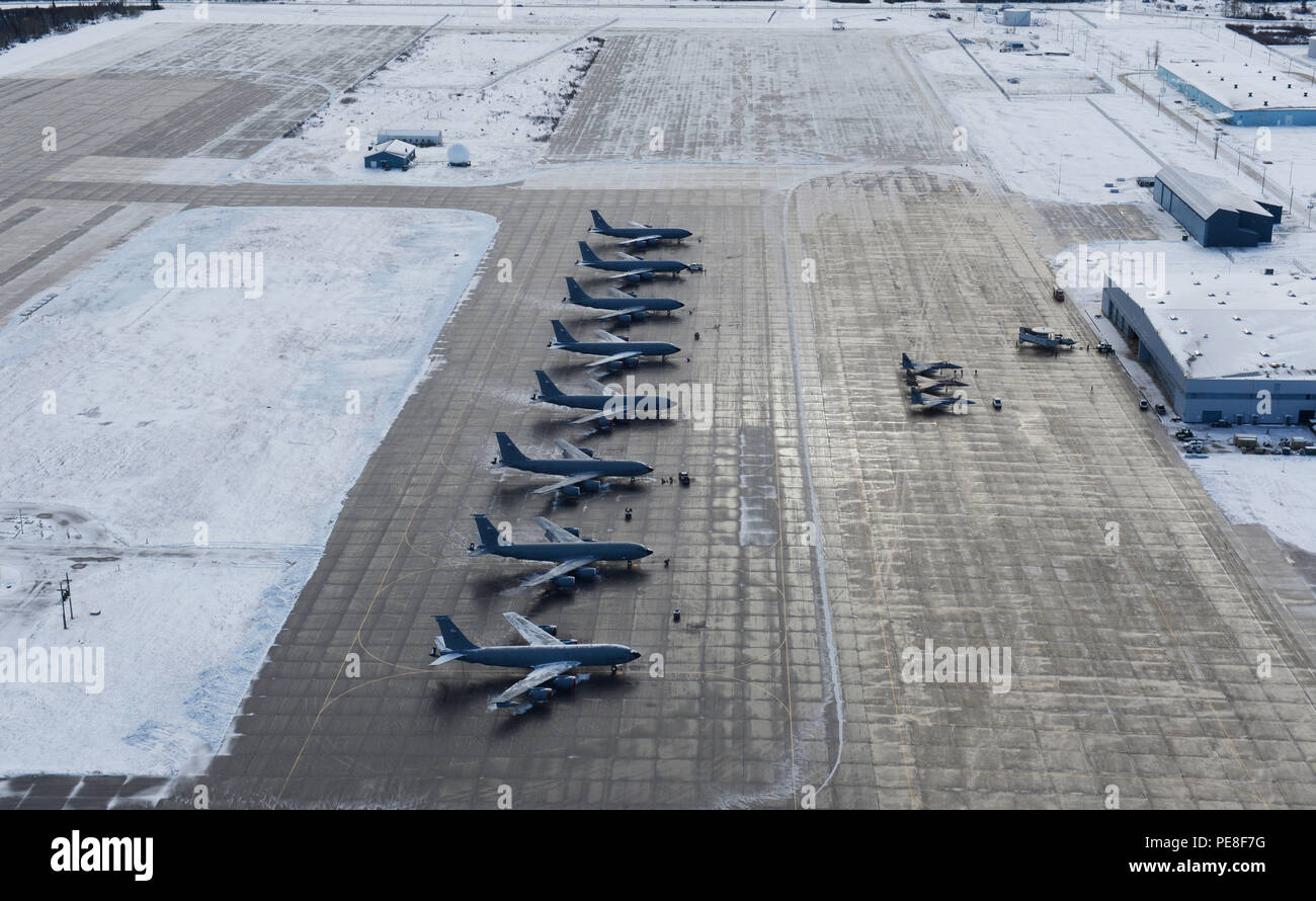 Military aircraft sits on the flight line during Vigilant Shield 16 at ...
