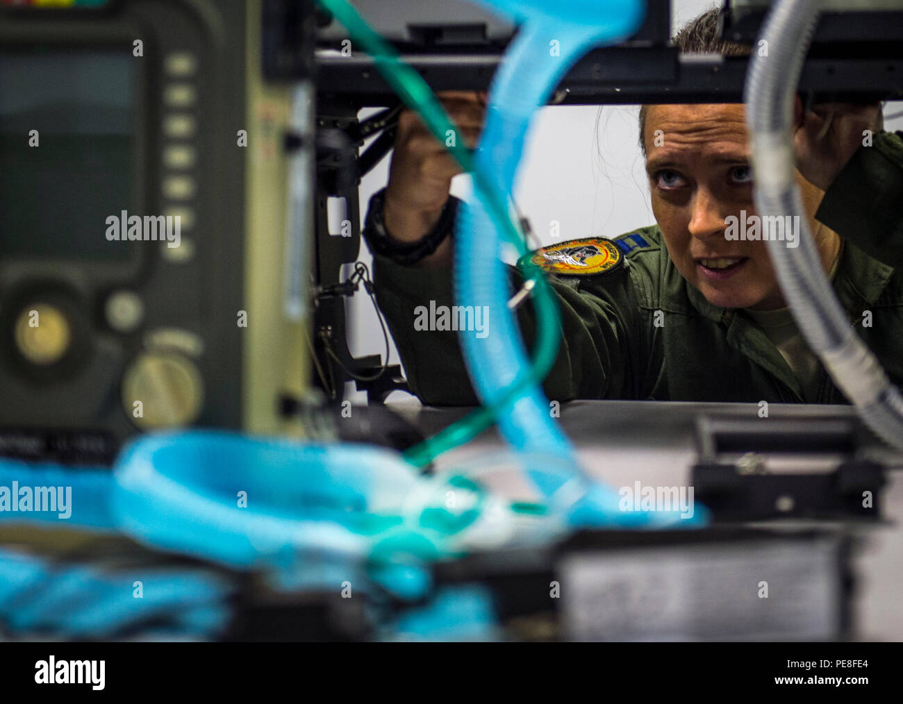 U.S. Air Force Reserve Maj. Charles Hunley, a flight physician with the ...
