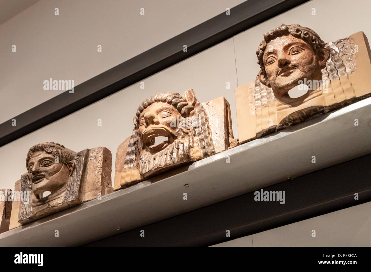 Satyr Heads from the Santuary of Apollo, Temple Roof Tiles, Corinthian ...