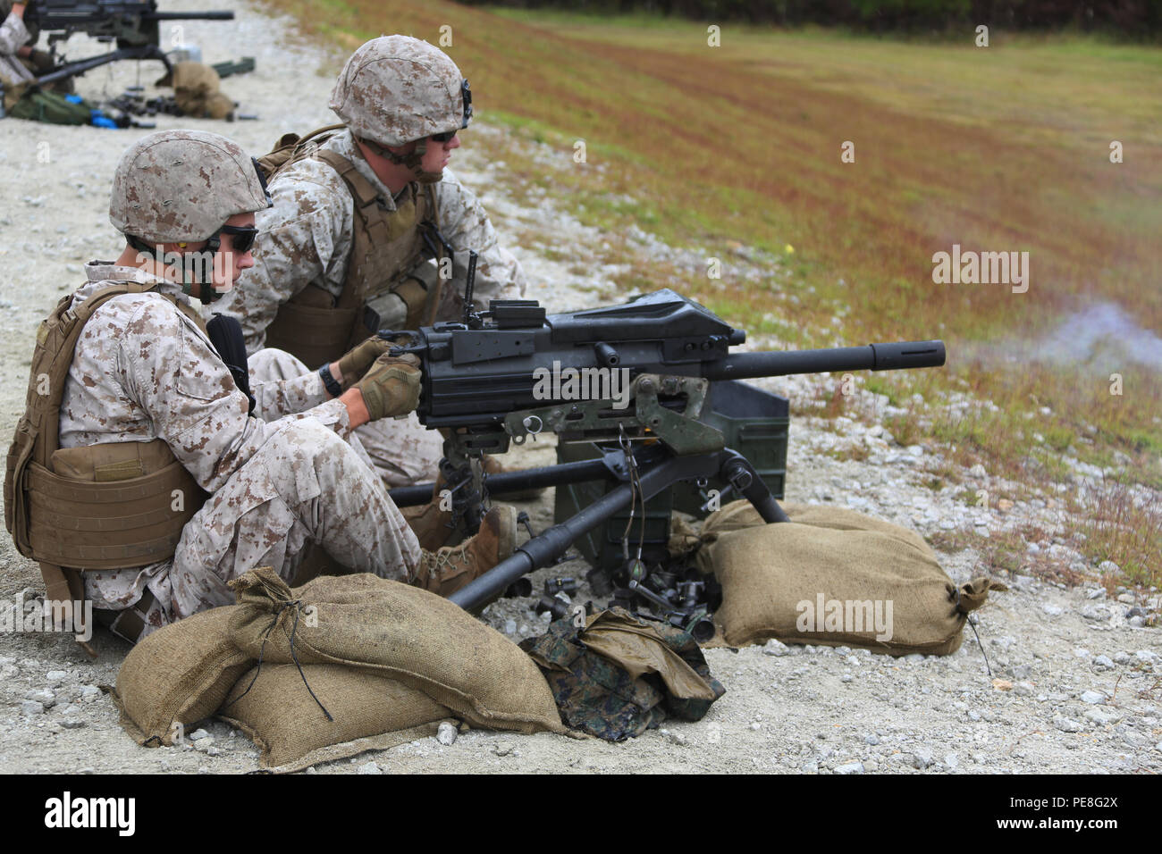 Marines engage designated targets during a grenade and MK-19 Grenade ...