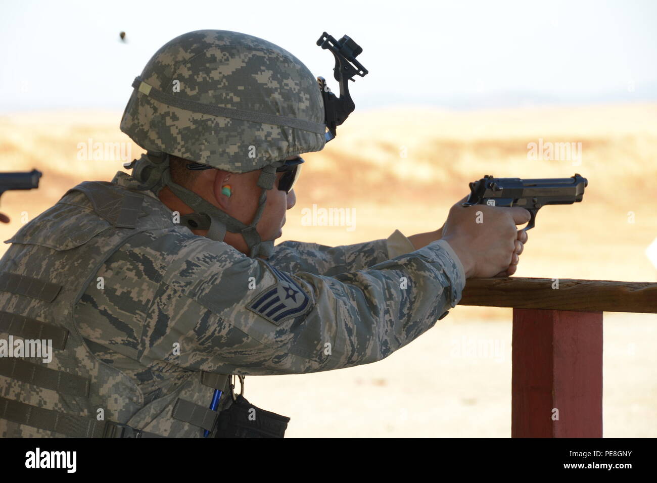 U.S. Airmen with the 129th Security Forces Squadron, California Air ...
