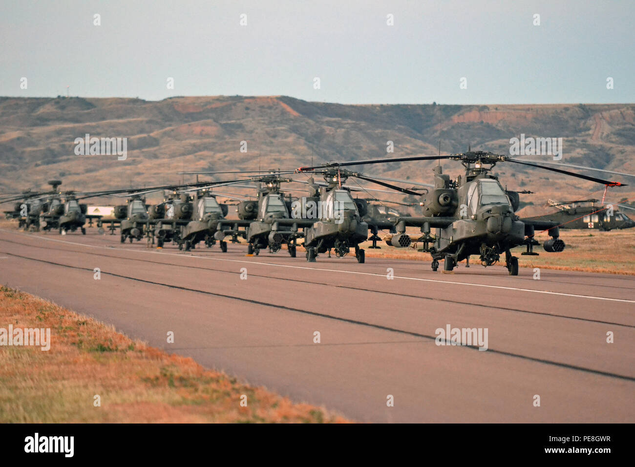 Fourth Combat Aviation Brigade, 4th Infantry Division, line up their ...