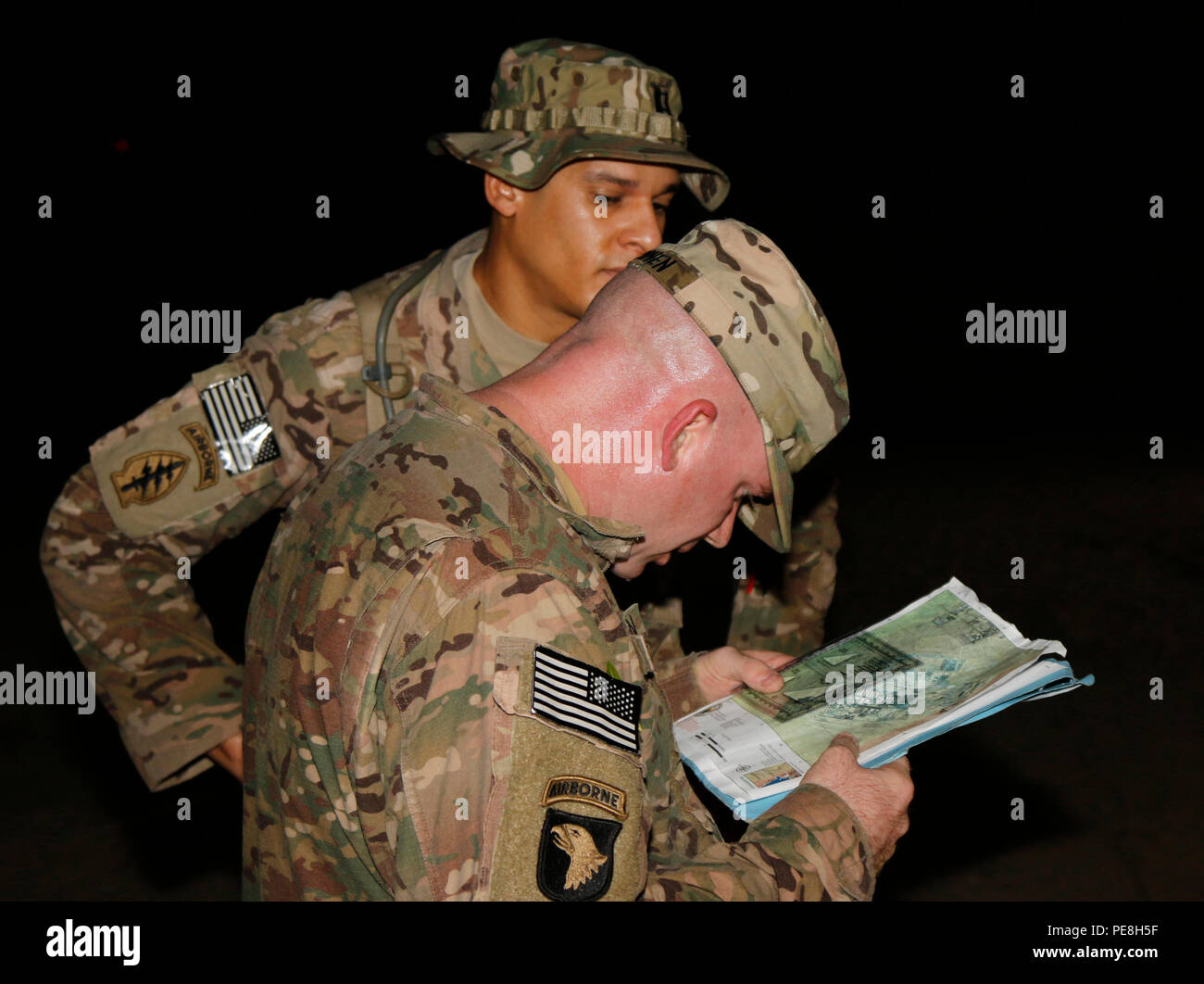 An officer with the 4th Battalion, 3rd Air Defense Artillery Regiment ...