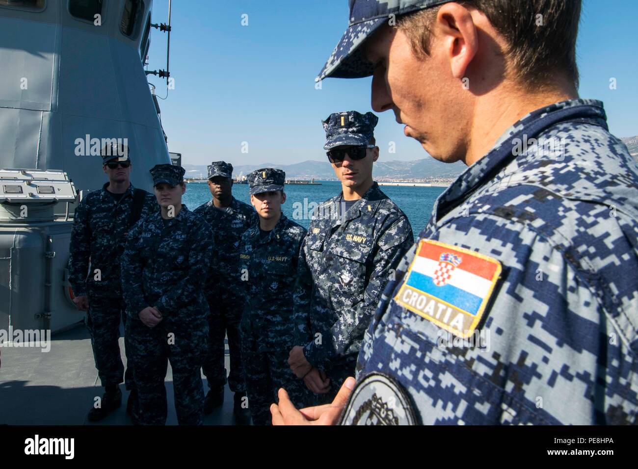 151030-N-AX546-113 SPLIT, Croatia (Oct. 30, 2015) Sailors assigned to ...