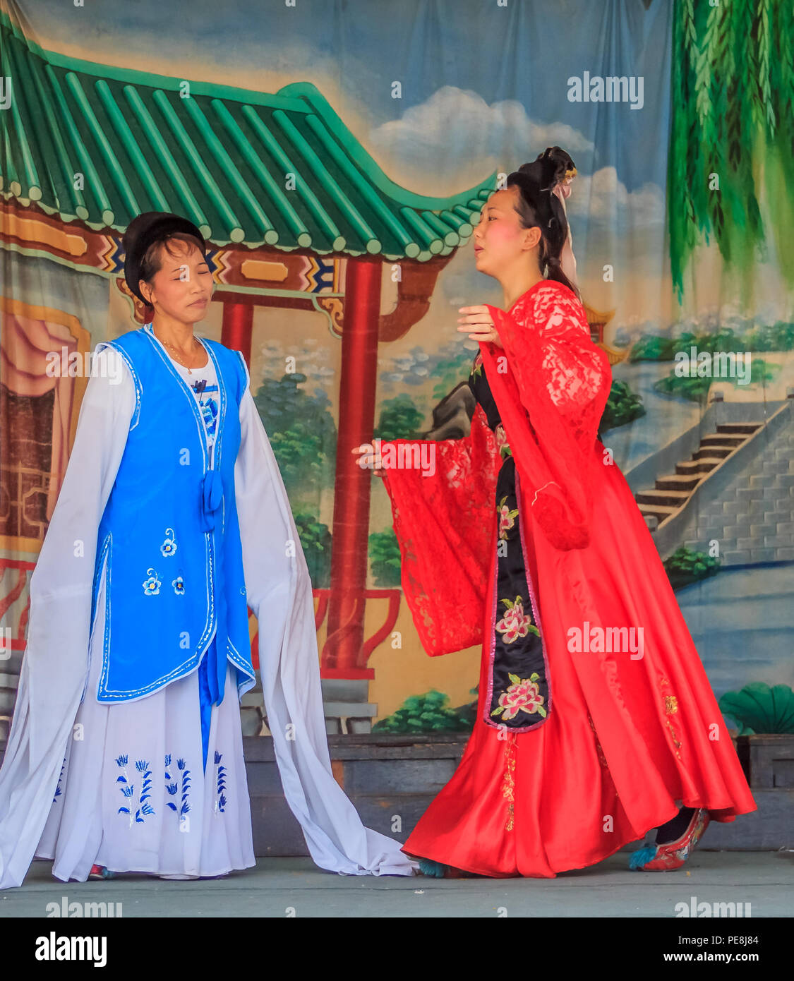Georgetown, Penang, Malaysia - August 23, 2013: Chinese opera actors ...