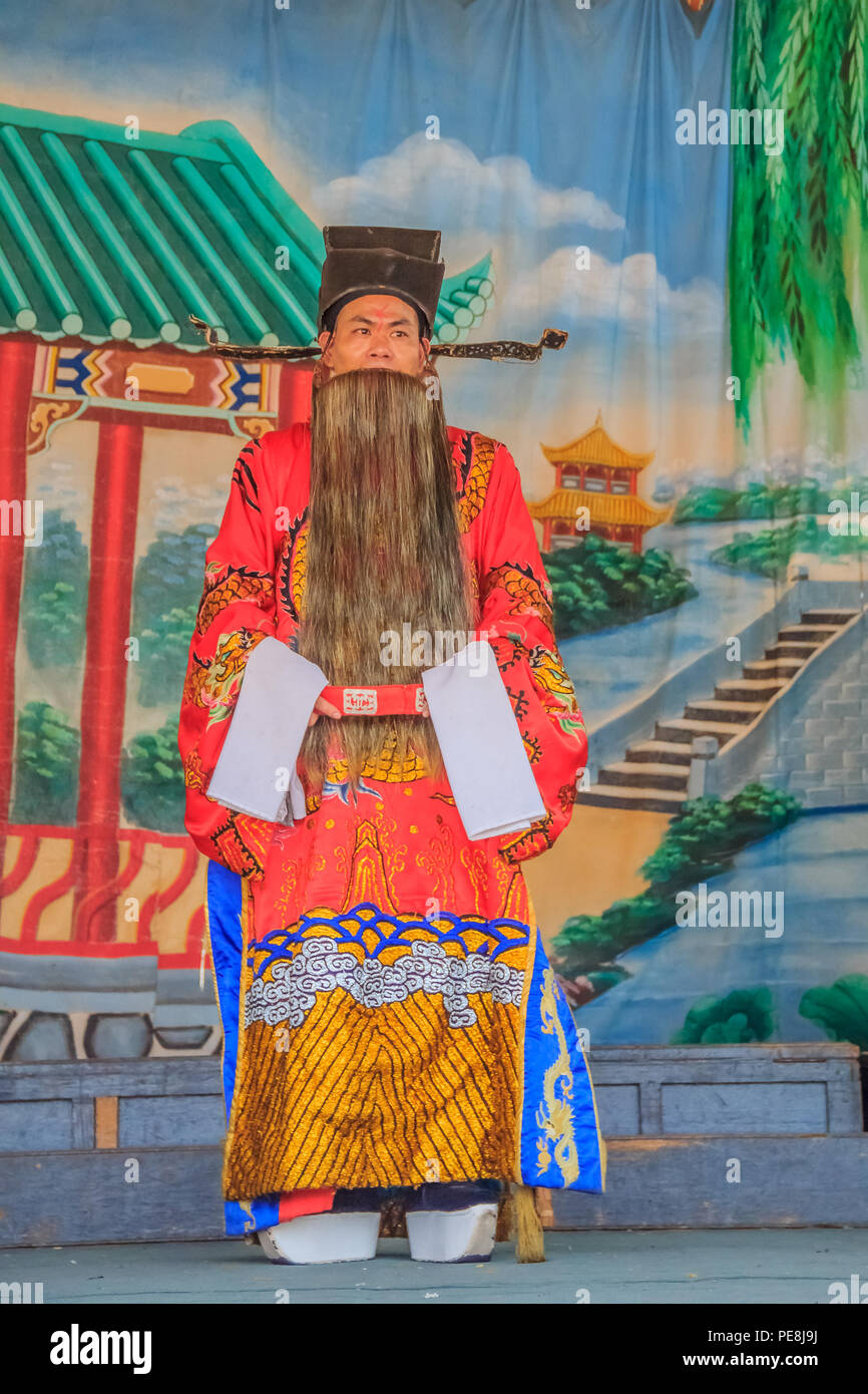 Georgetown, Penang, Malaysia - August 23, 2013: Chinese opera actors ...