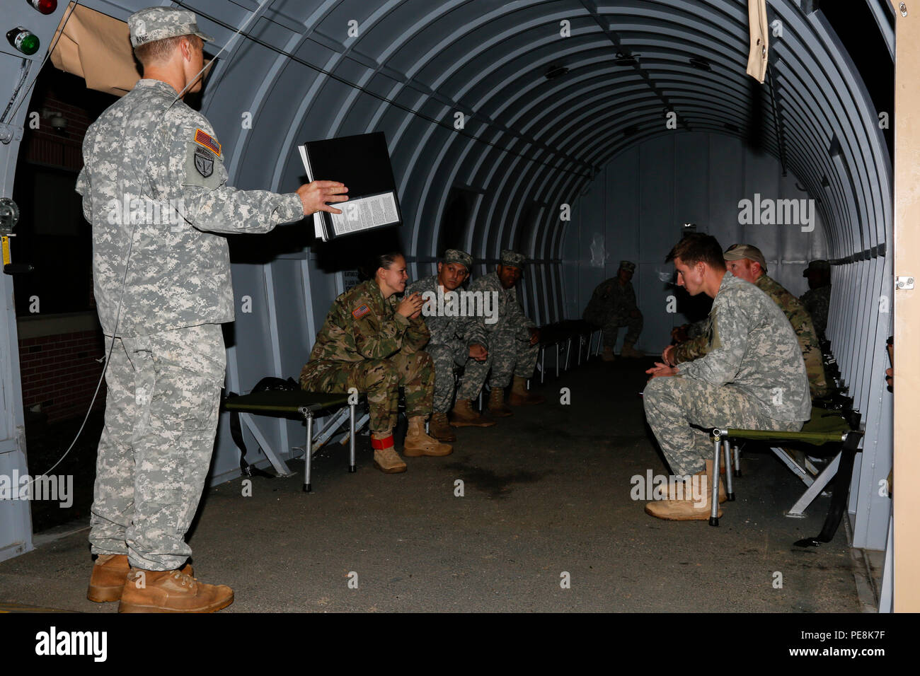 U.S. Army Jump-masters receive a familiarization brief of the C27J ...