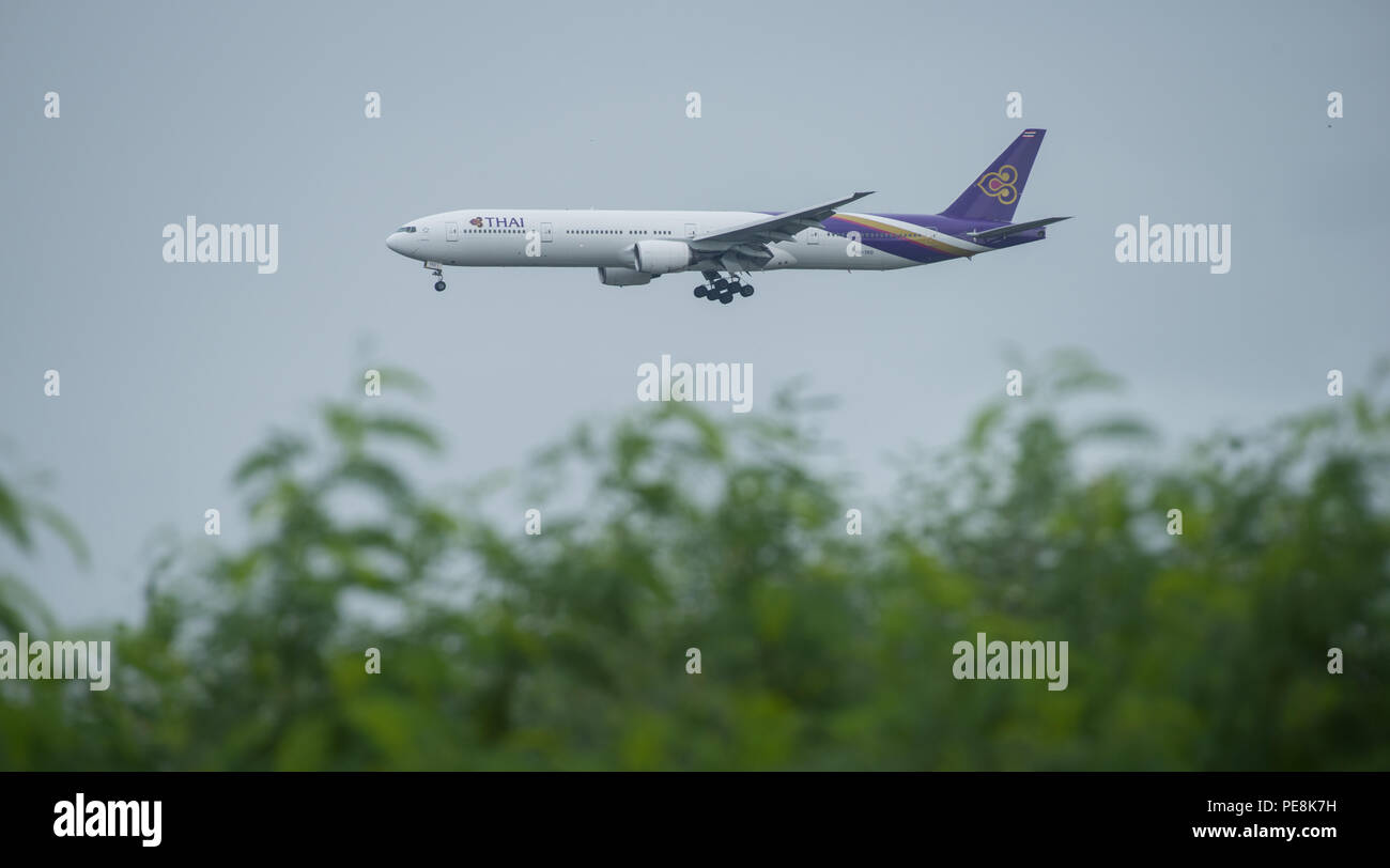 Bangkok, Thailand, 12th Aug 2018: Thai Airways Reg. no. HS-TKD B777-3D7 ...