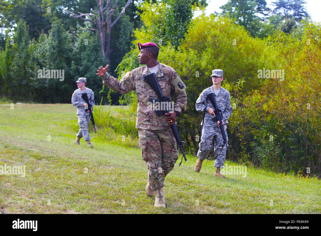 U.S. Army Spc. Shaquille Stokes, assigned to the 55th Signal Company ...