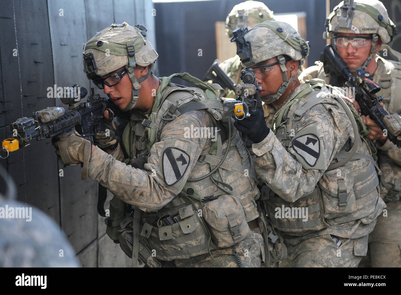 Soldiers from Company B, 2nd Battalion, 12th Cavalry Regiment, 1st ...