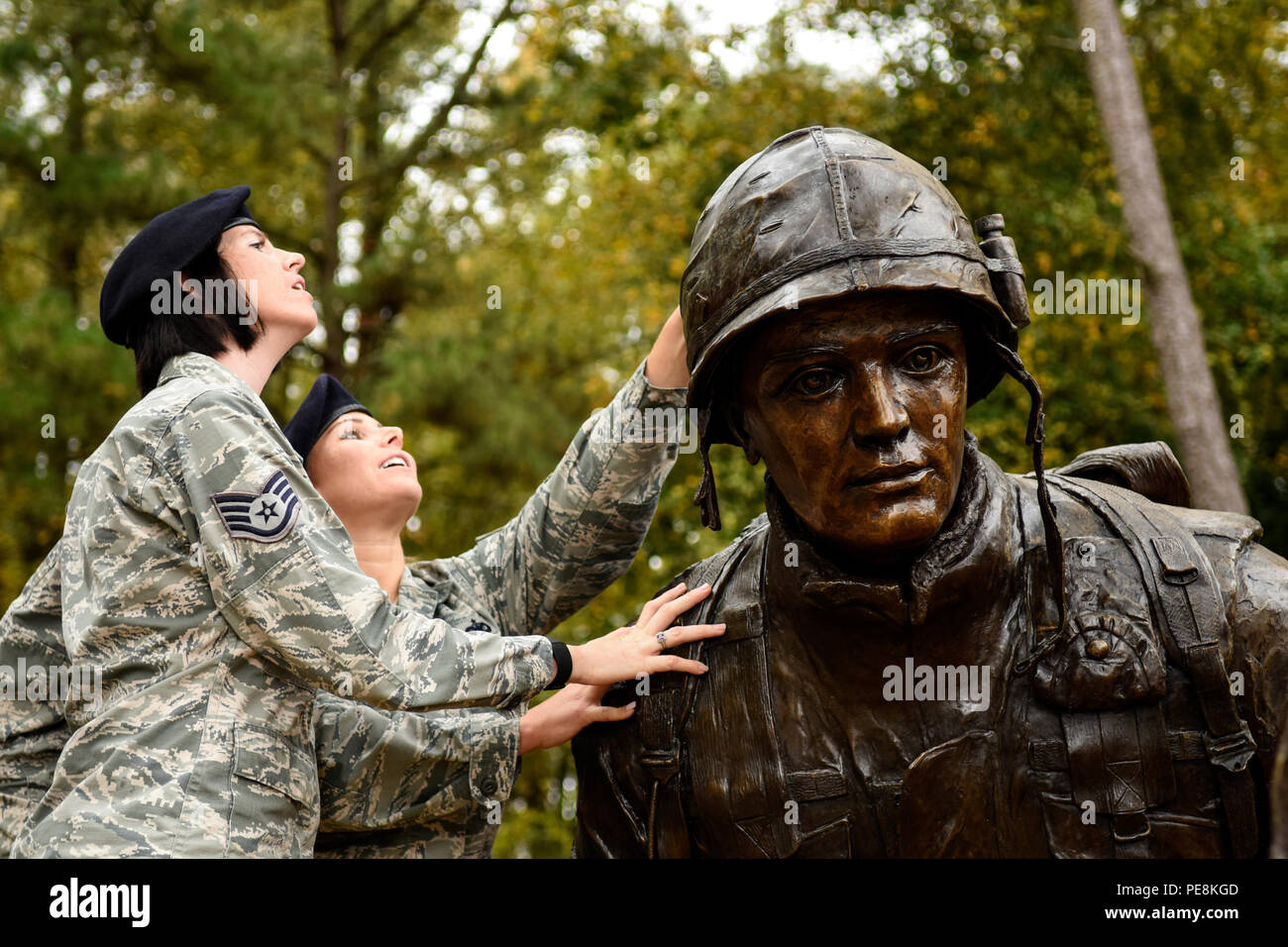 Staff Sgts. Nicole Gilley (front) and Kristina Dennison, 4th Security ...