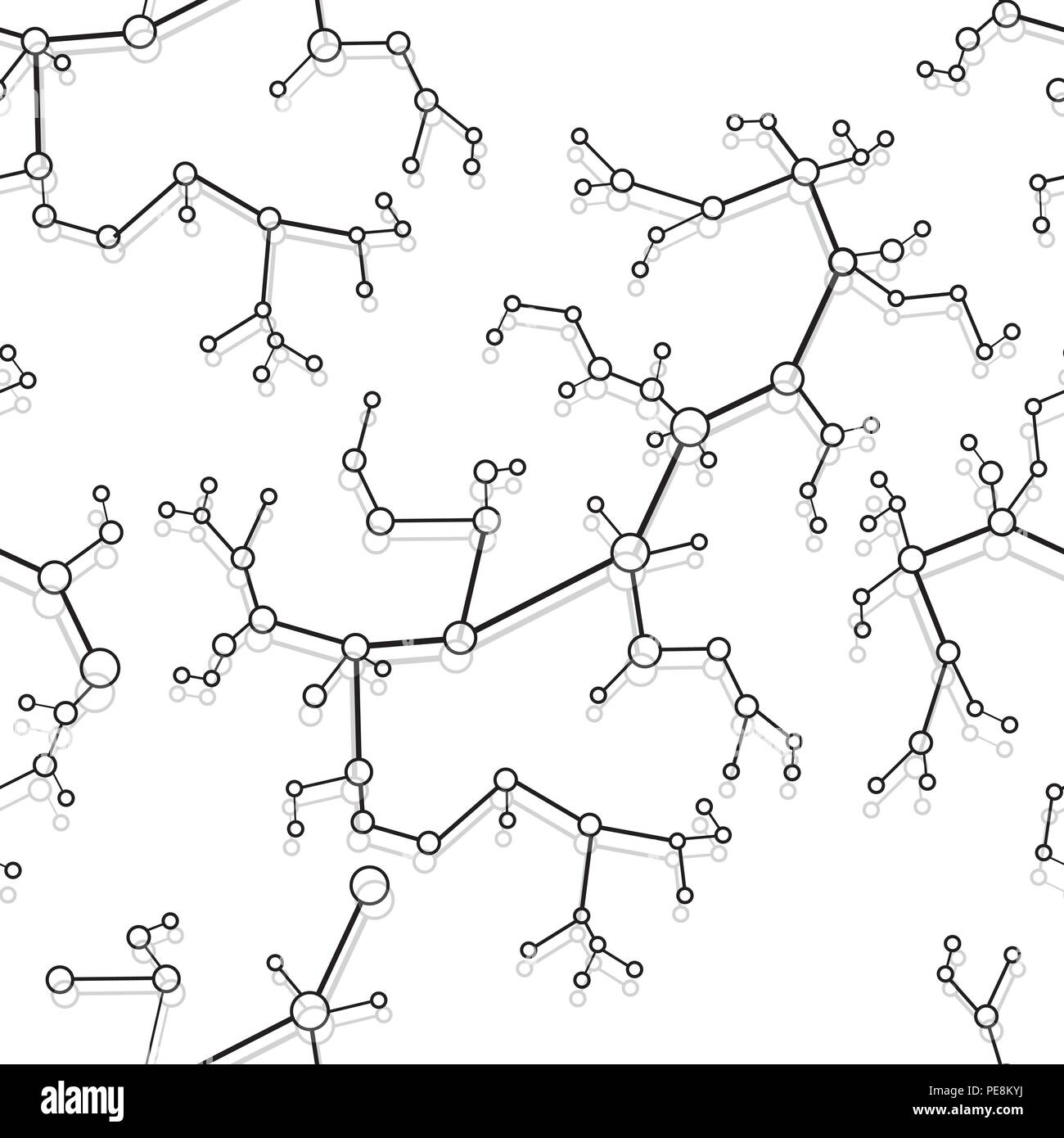 Seamless Pattern With Structures Of Molecules And Communication