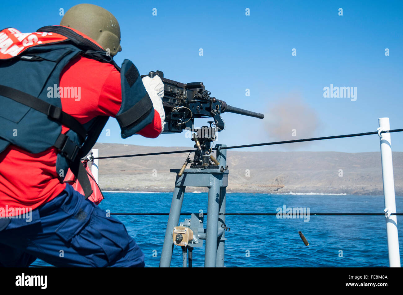 Crew of the Coast Guard Cutter Halibut conducted annual 50-caliber ...