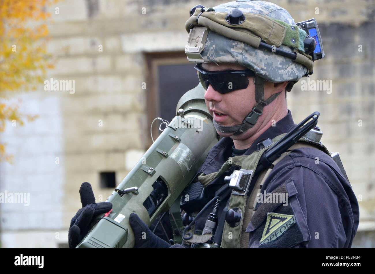 U.S. Army Sgt. Kristoffer West of Foxtrot Troop, 2nd Squadron, 278th ...