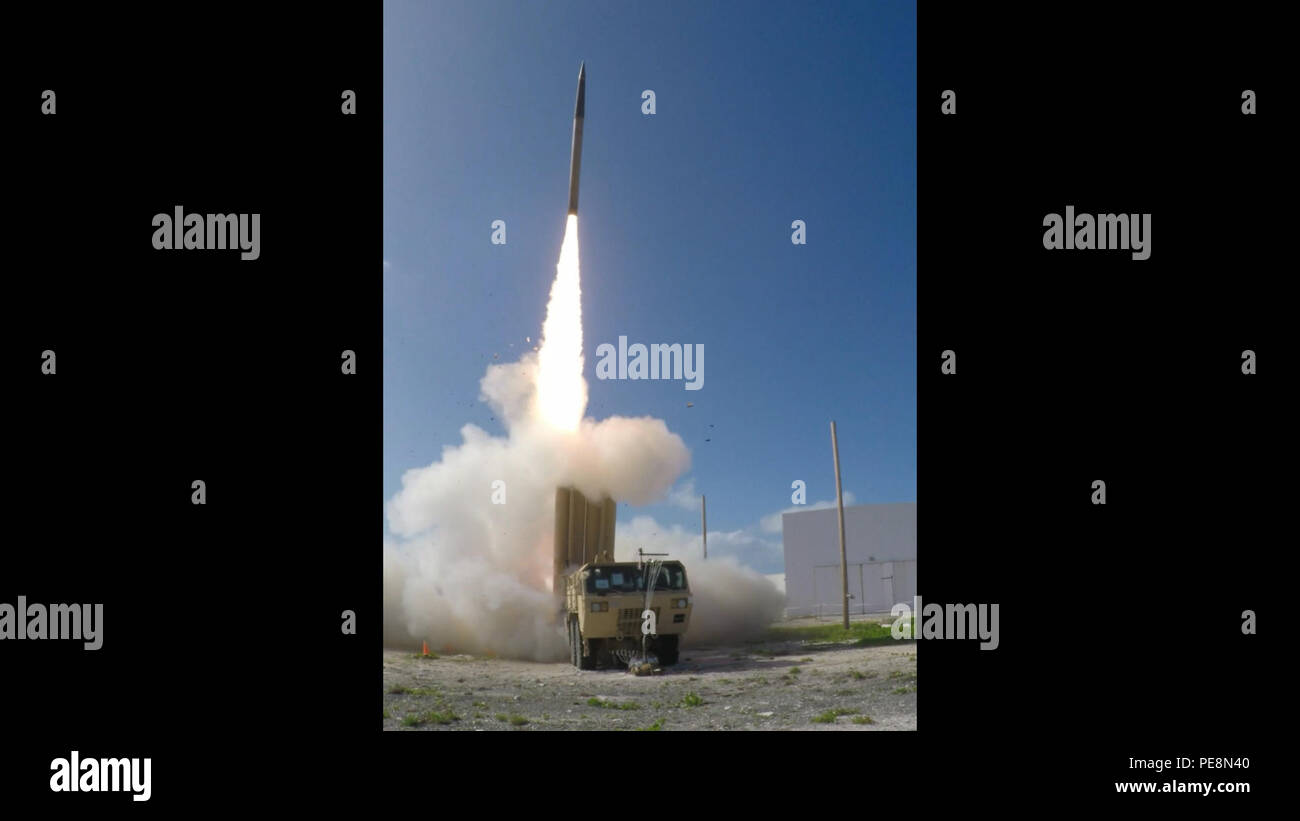 A Terminal High Altitude Area Defense (THAAD) interceptor is launched ...